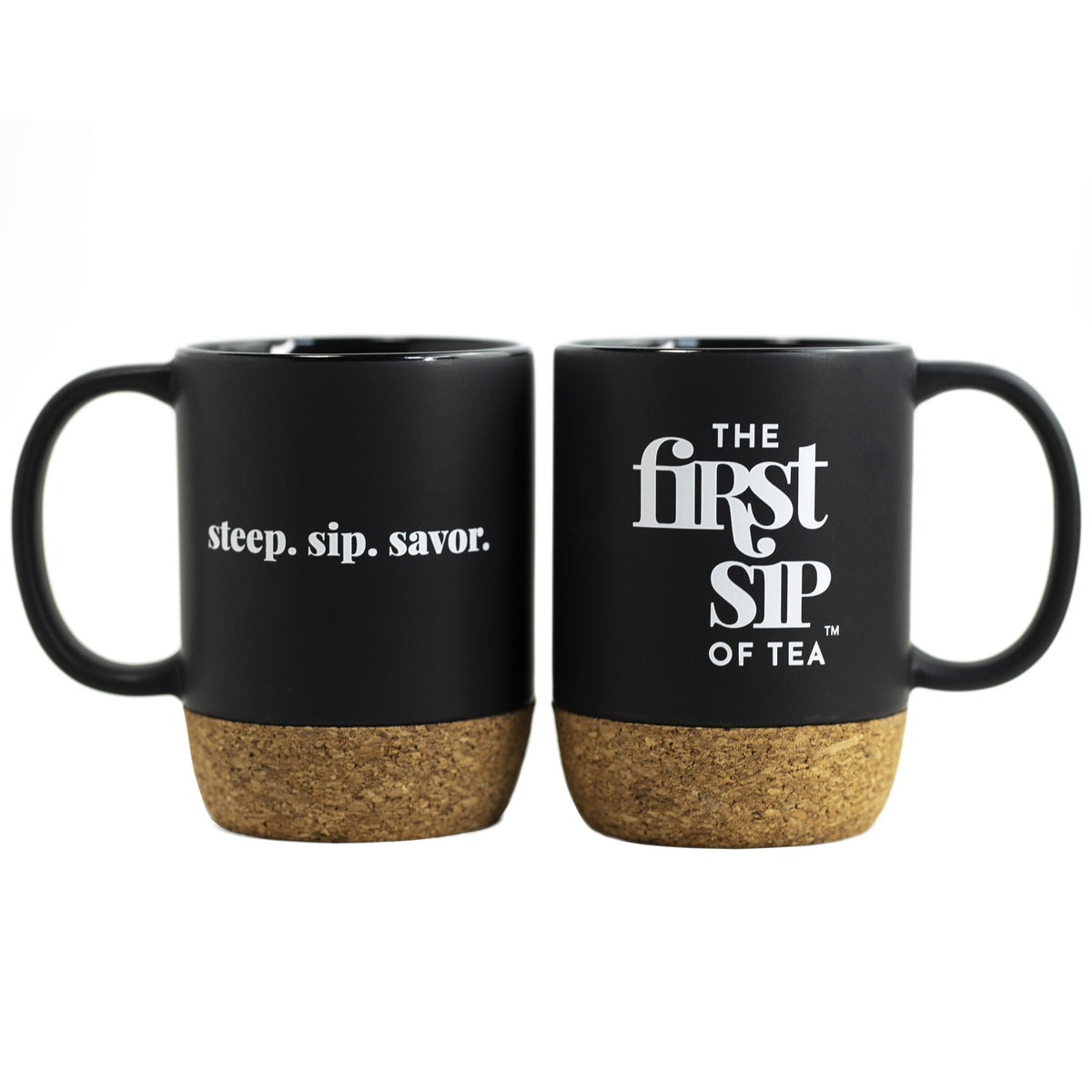 The First Sip of Tea Mug, Ceramic & Cork, 13 oz