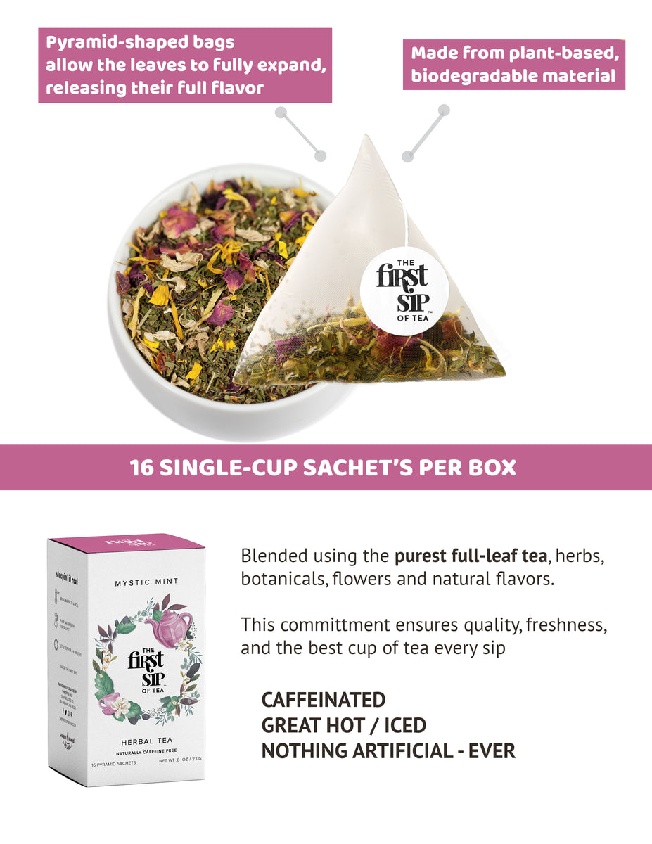 Mystic Mint | Herbal Tea Box | 16 Sachets | Minty | Floral | Spice ...